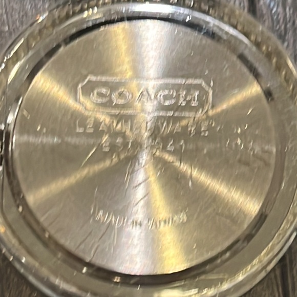 Coach | Accents | Coach New York Paperweight Desk Clock Leather Used ...